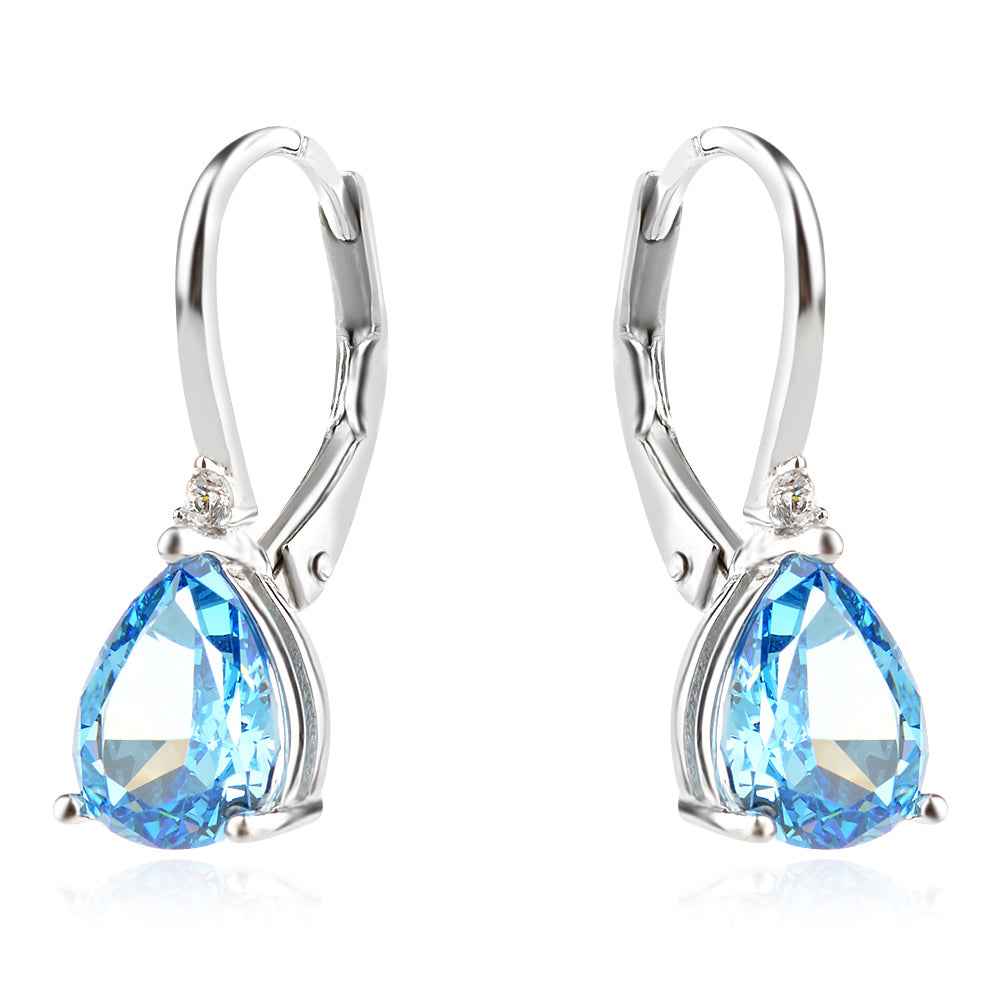 Сребърни обеци - Moissanite Blue Glint – Selina Jewellery