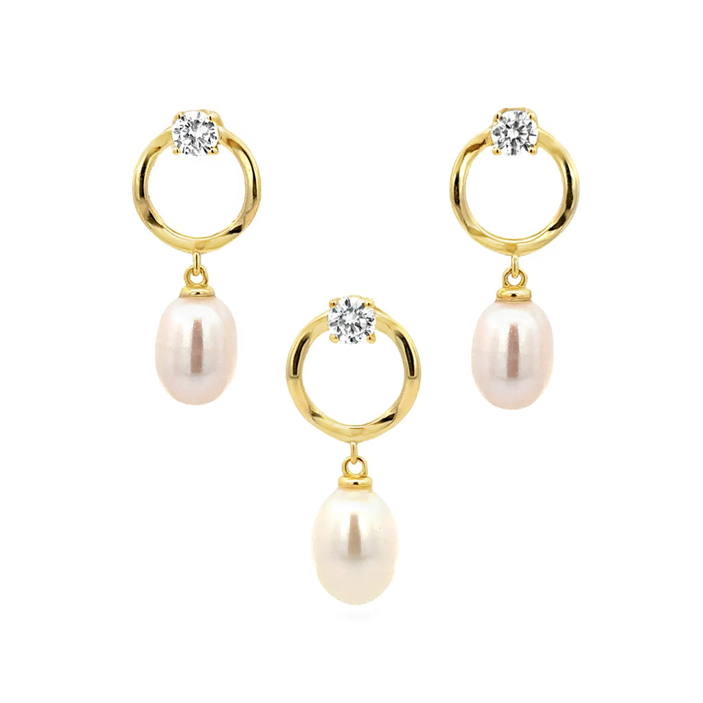 Сребърен комплект - Golden Grace – Selina Jewellery