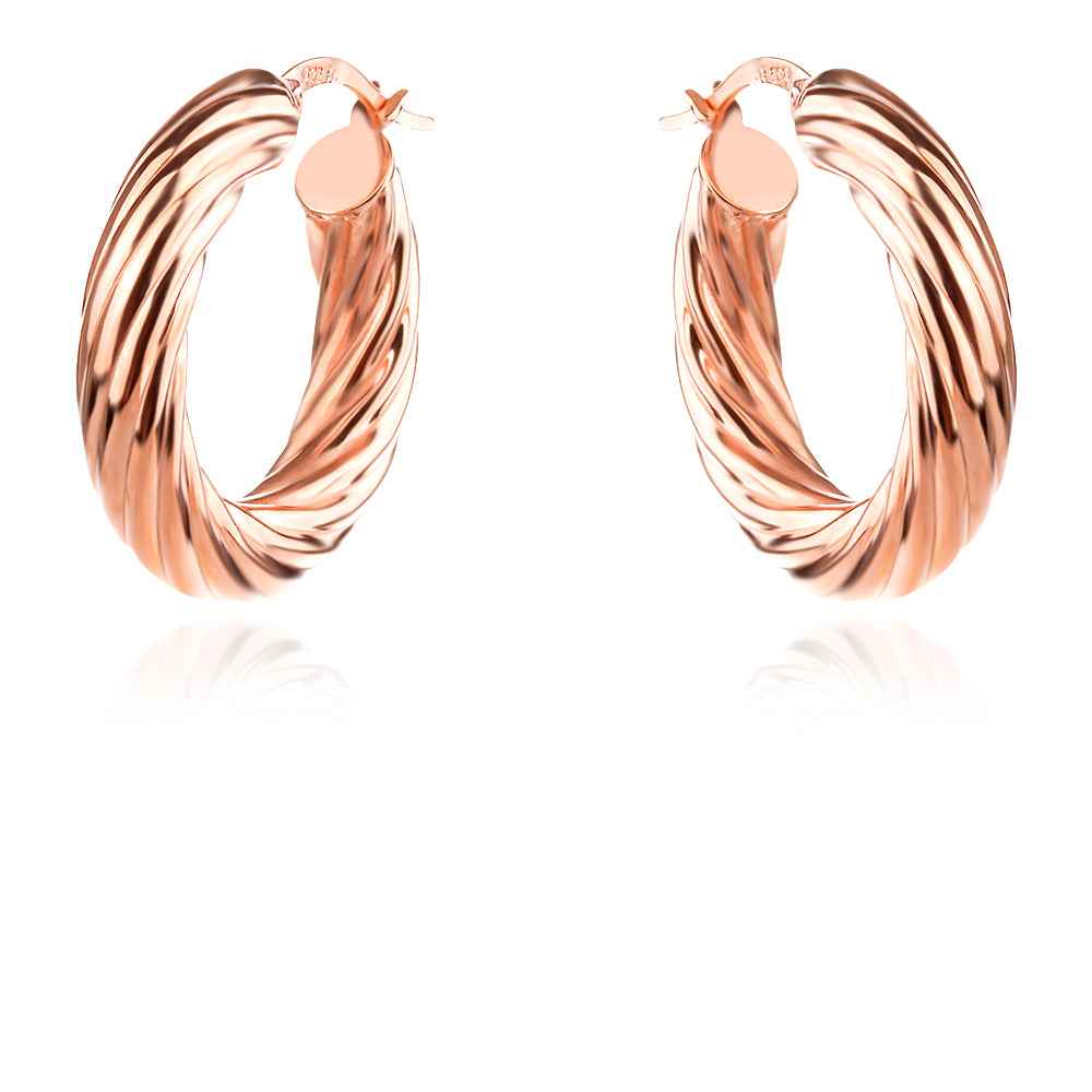 Сребърни обеци - RG rope hoops – Selina Jewellery