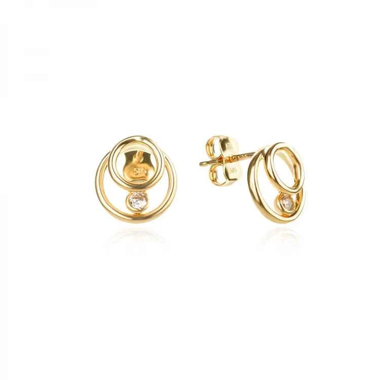 Златни обеци - Golden Circle Grace – Selina Jewellery