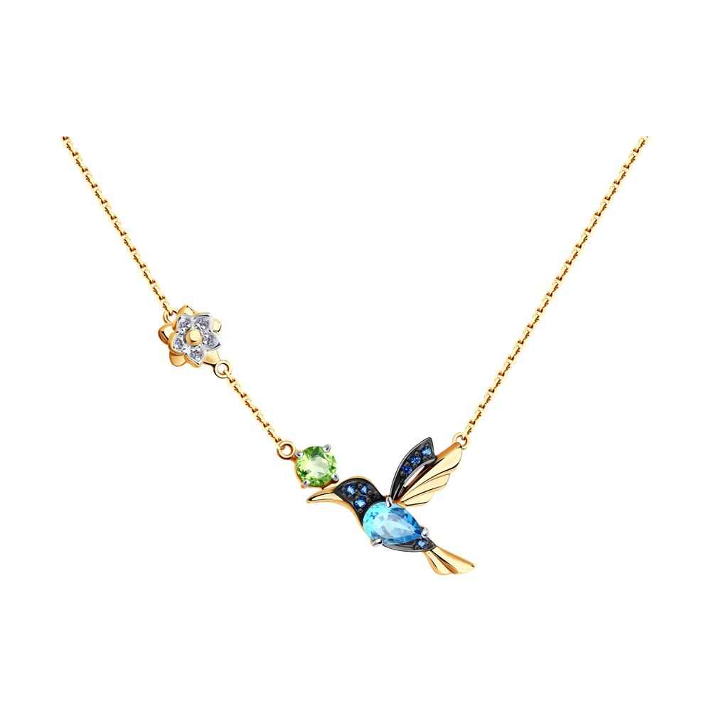 Златно колие - Blue hummingbird – Selina Jewellery