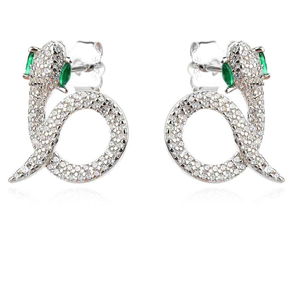 Сребърни обеци - Carter snake – Selina Jewellery