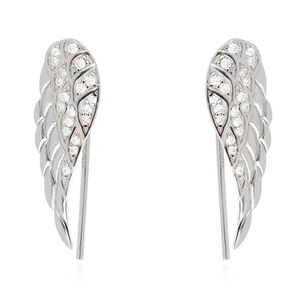 Сребърни обеци - Angel wings cuffs – Selina Jewellery