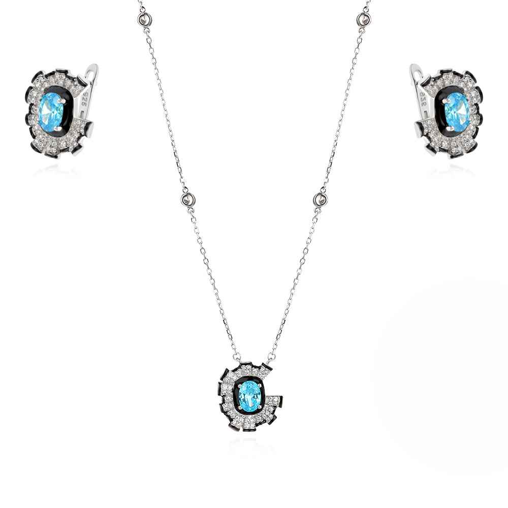 Сребърен комплект - Blue glow – Selina Jewellery