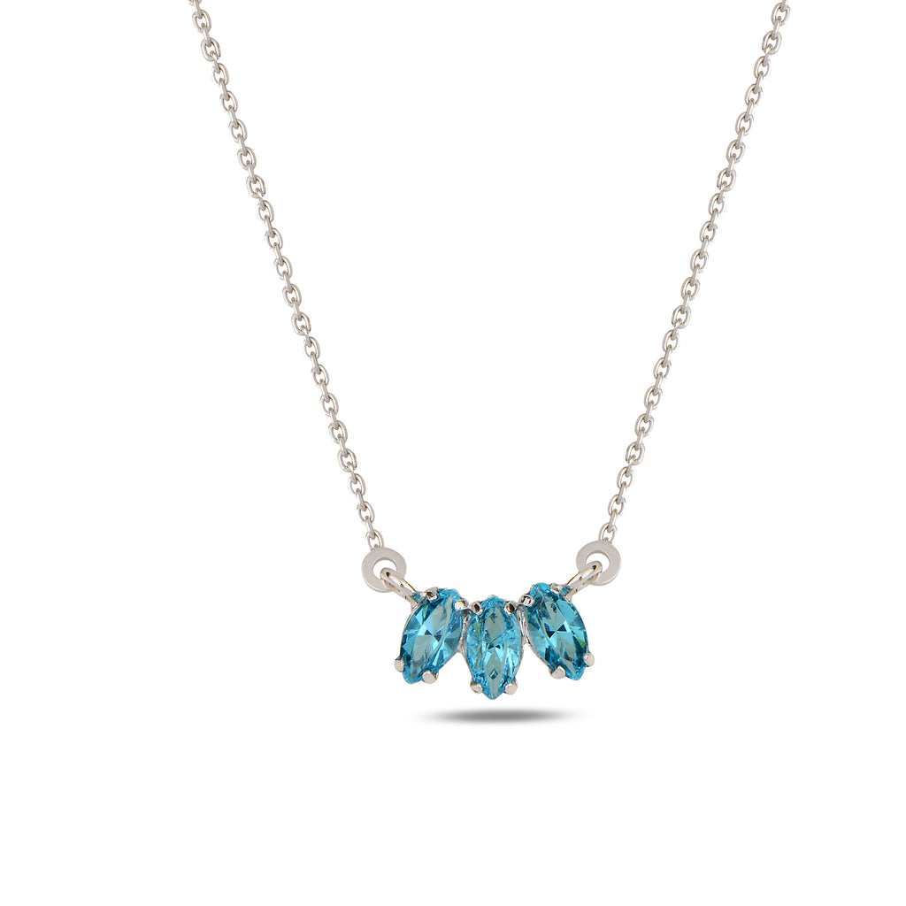 Сребърно колие - Neptune light blue – Selina Jewellery