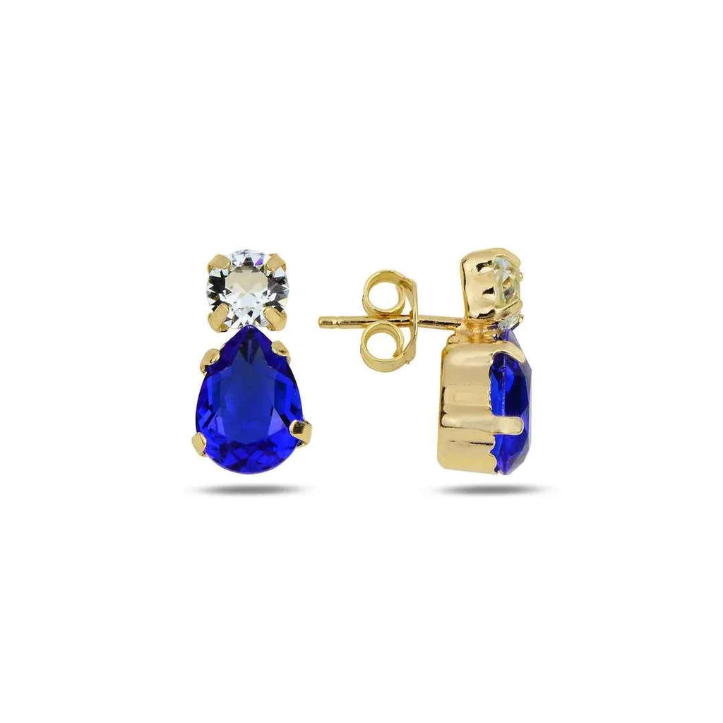 Сребърни обеци - Aura mini blue – Selina Jewellery